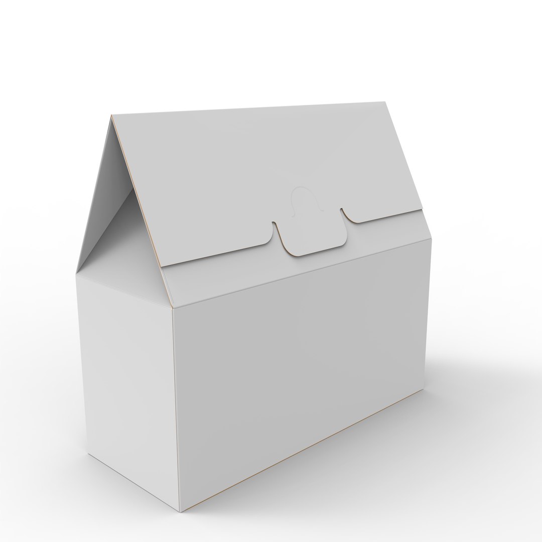 3D Gable Top Cardboard Packaging Box 200x100x80mm - TurboSquid 2324851