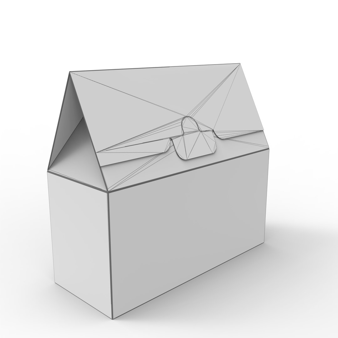 3D Gable Top Cardboard Packaging Box 200x100x80mm - TurboSquid 2324851