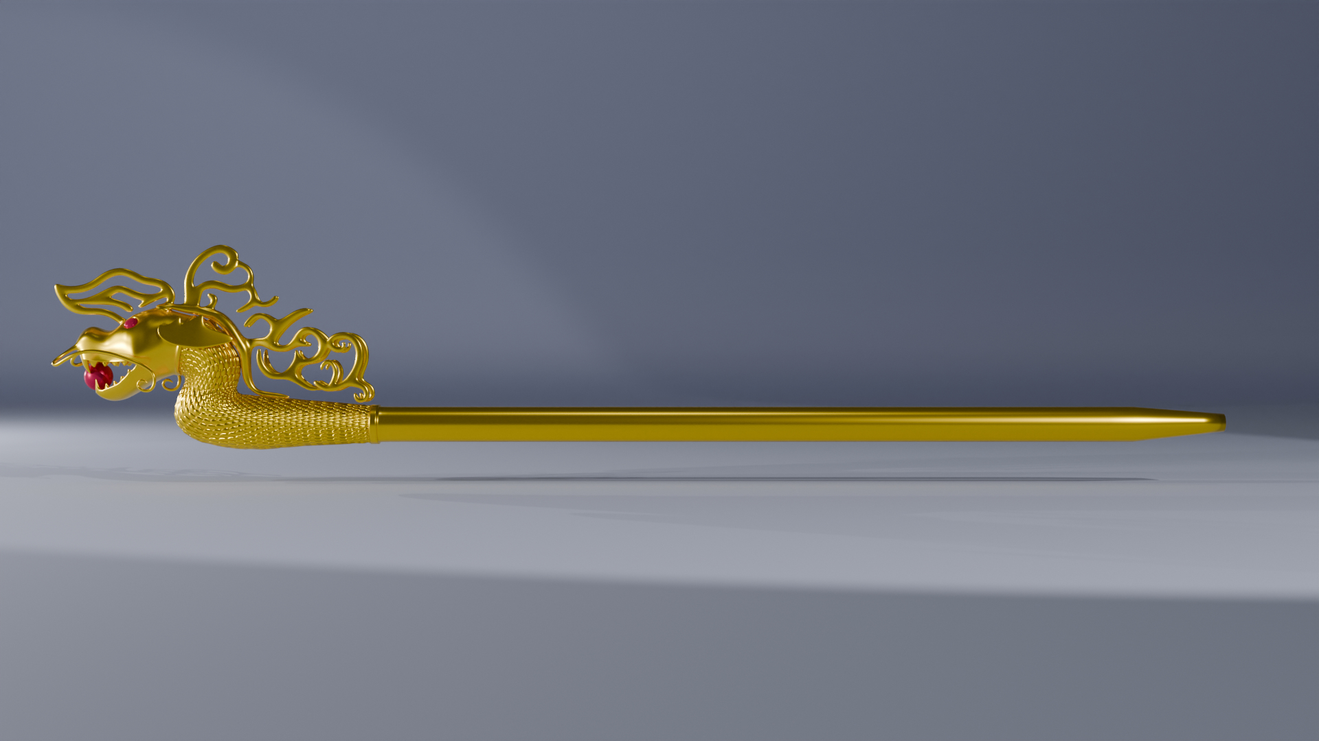 3D Korean Hairpin - Binyeo - Golden Dragon - TurboSquid 2242948