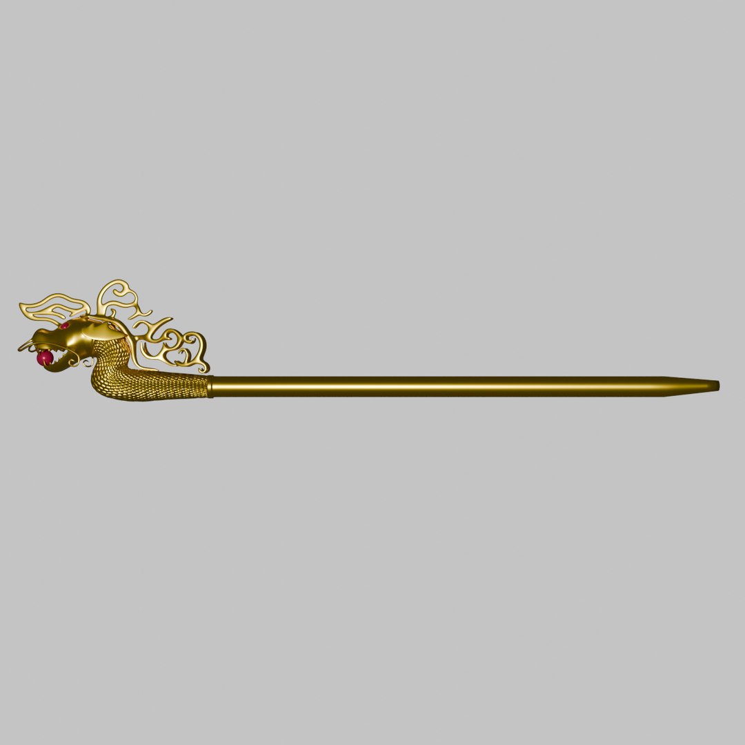 3D Korean Hairpin - Binyeo - Golden Dragon - TurboSquid 2242948
