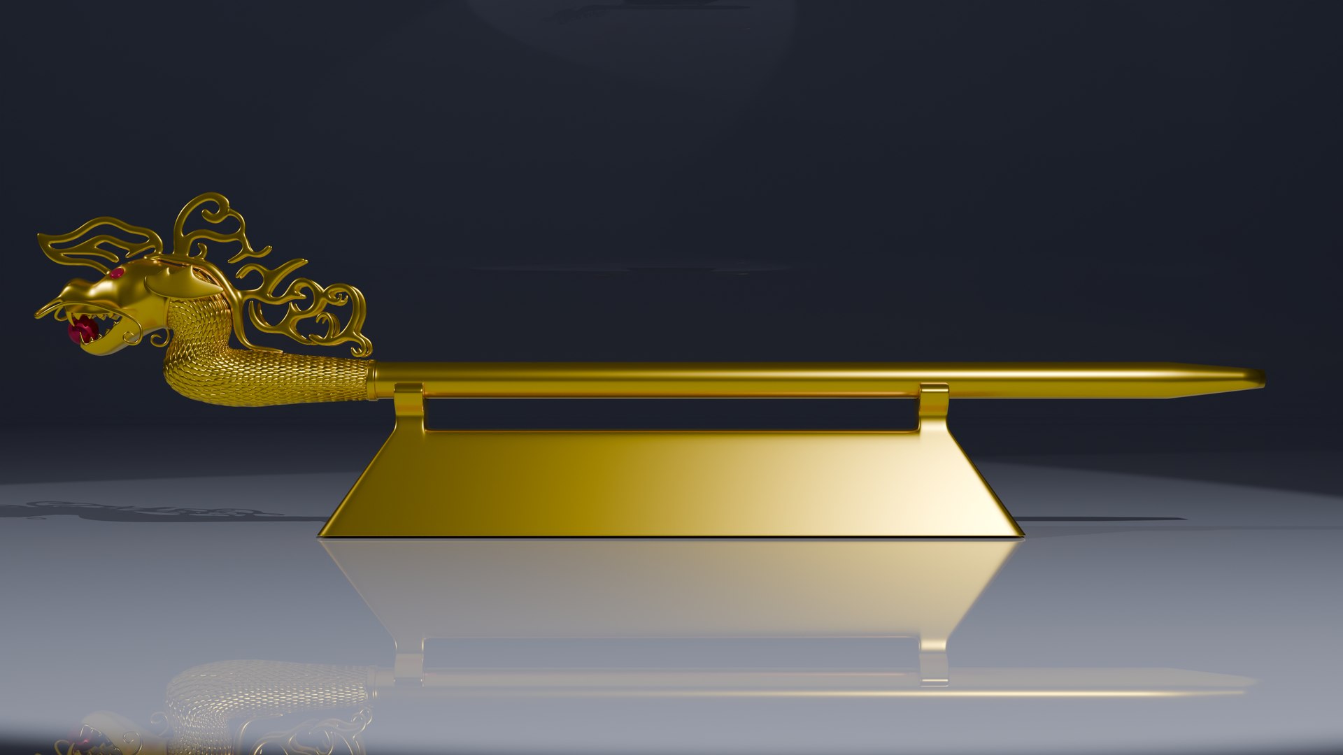 3D Korean Hairpin - Binyeo - Golden Dragon - TurboSquid 2242948