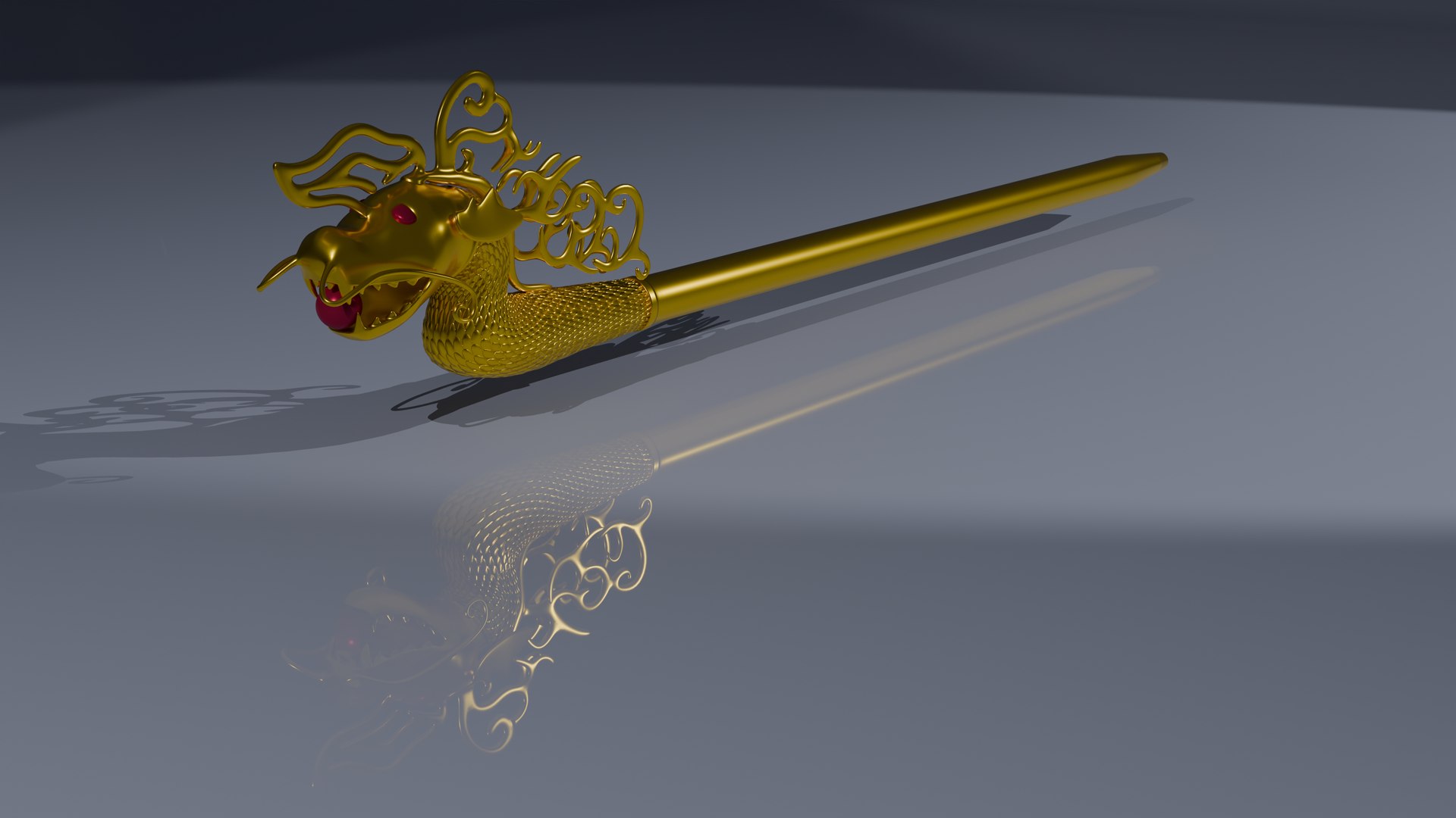 3D Korean Hairpin - Binyeo - Golden Dragon - TurboSquid 2242948