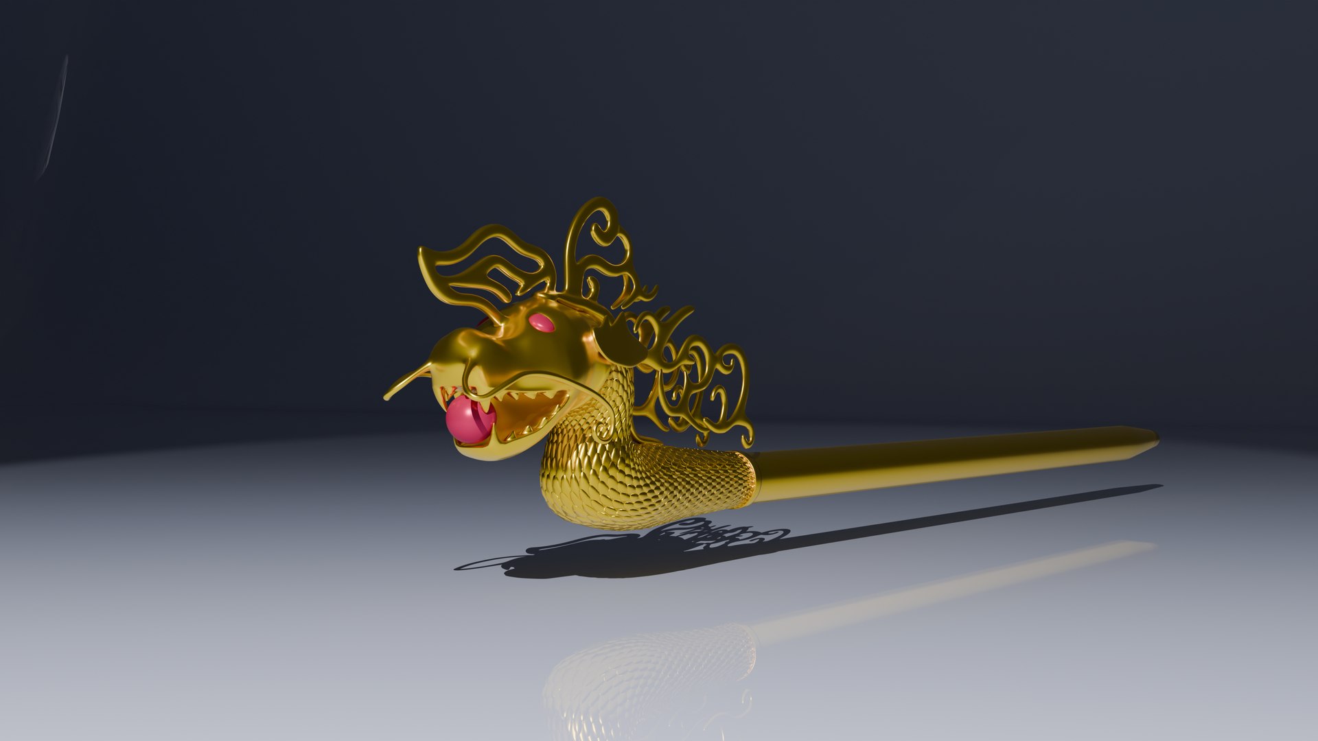 3D Korean Hairpin - Binyeo - Golden Dragon - TurboSquid 2242948