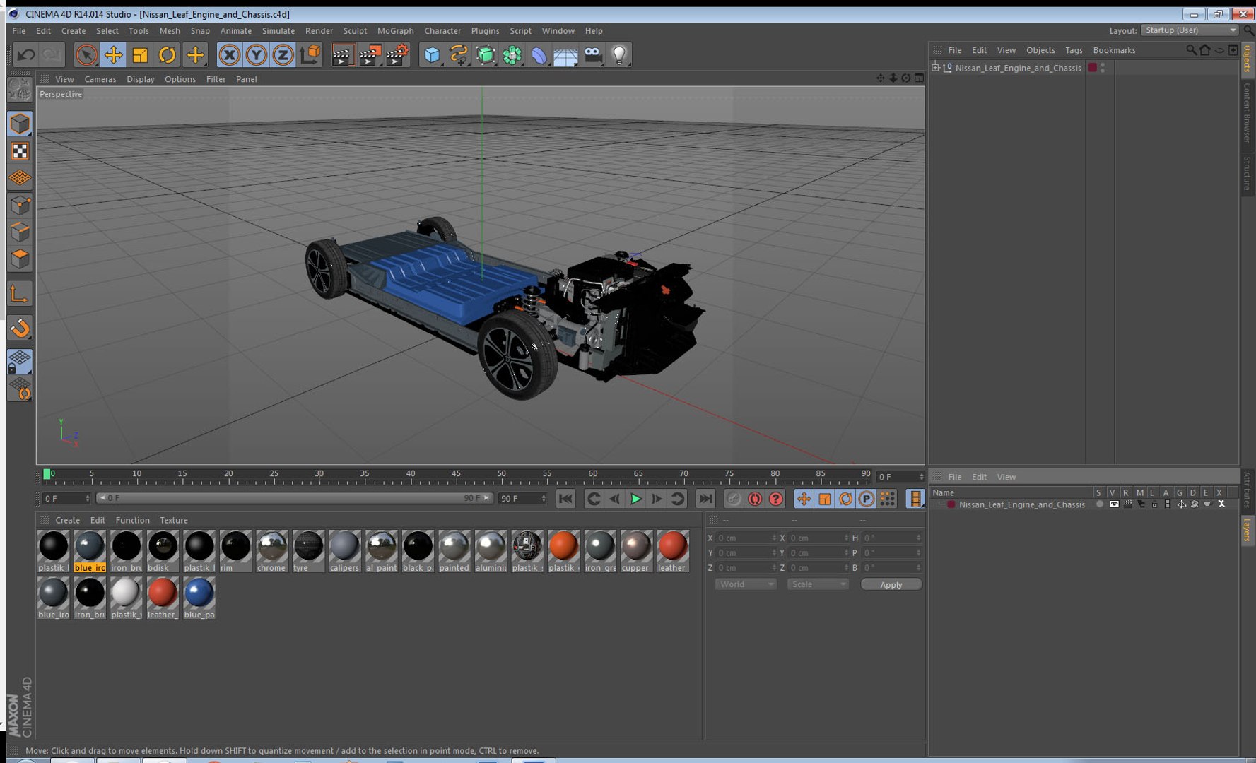 Nissan leaf engine chassis model - TurboSquid 1426290