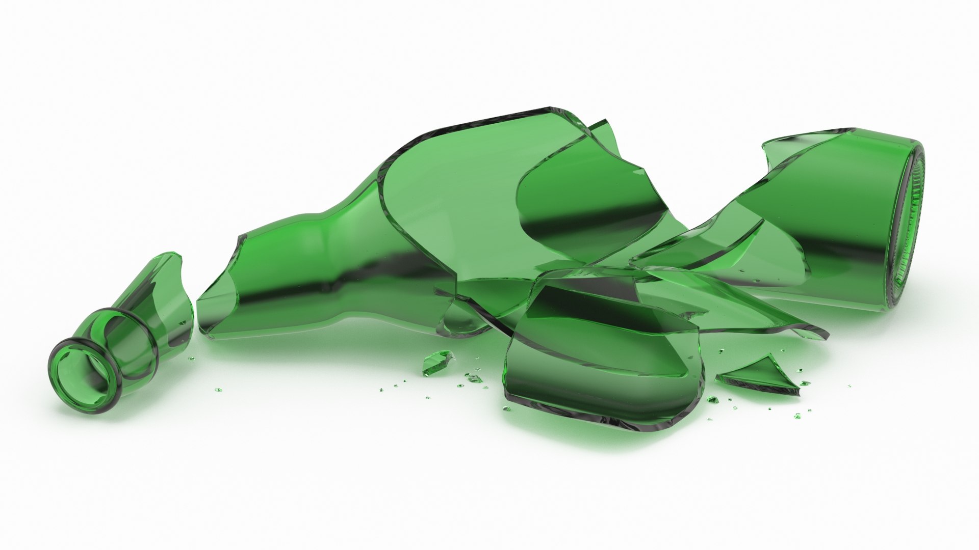 3D Shattered Glass Bottle - TurboSquid 2328653