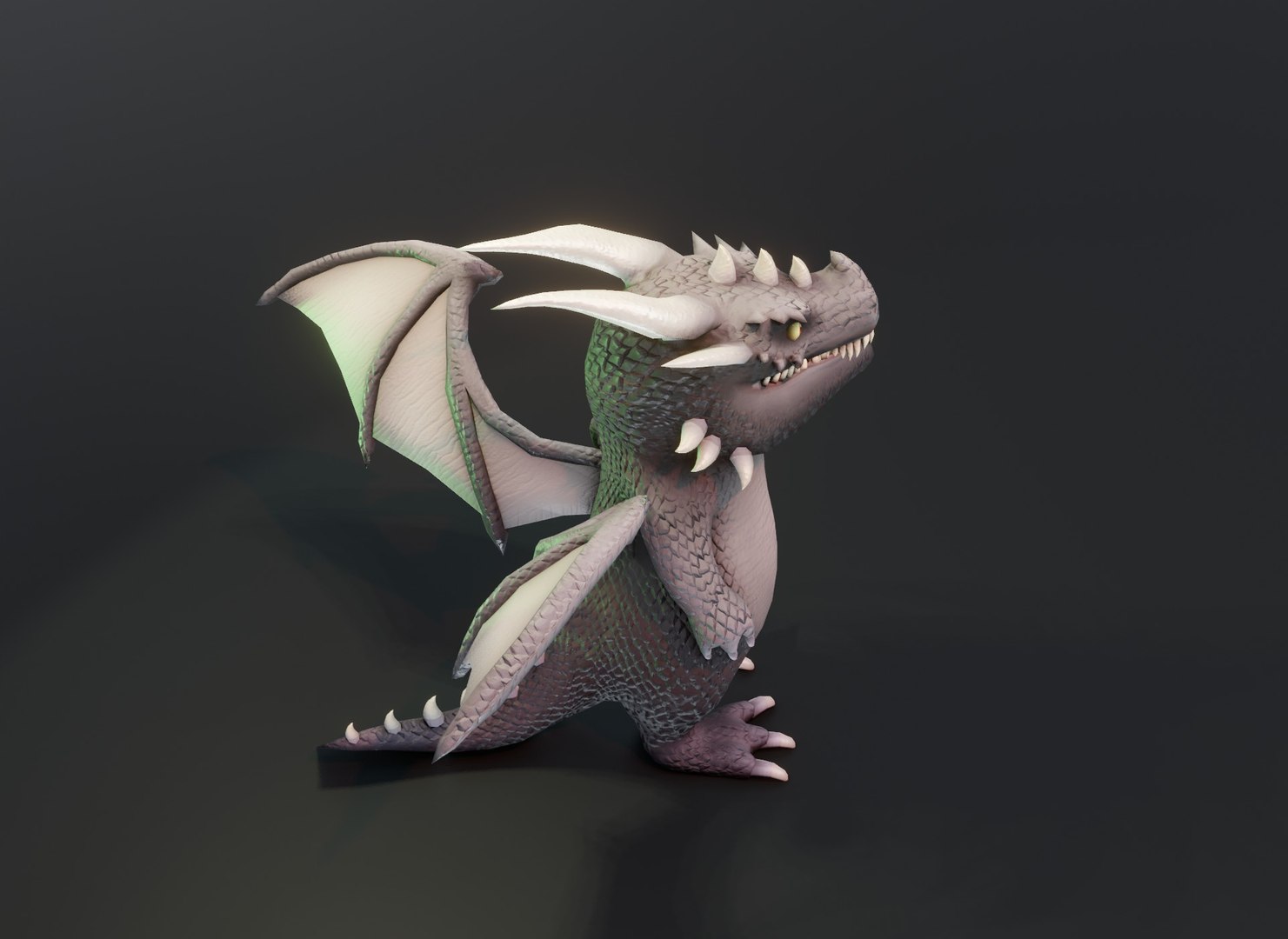Cartoon Gray Dragon Animated Low-poly 3D Model Model - TurboSquid 2175240