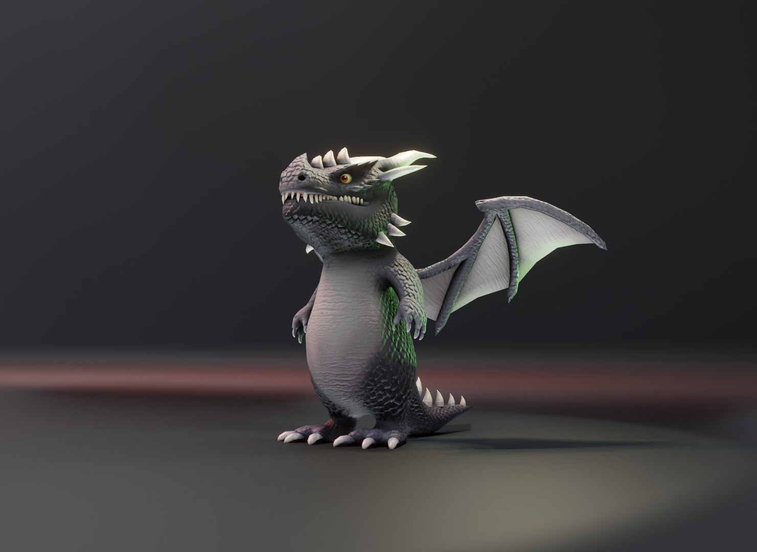Cartoon Gray Dragon Animated Low-poly 3D Model Model - TurboSquid 2175240