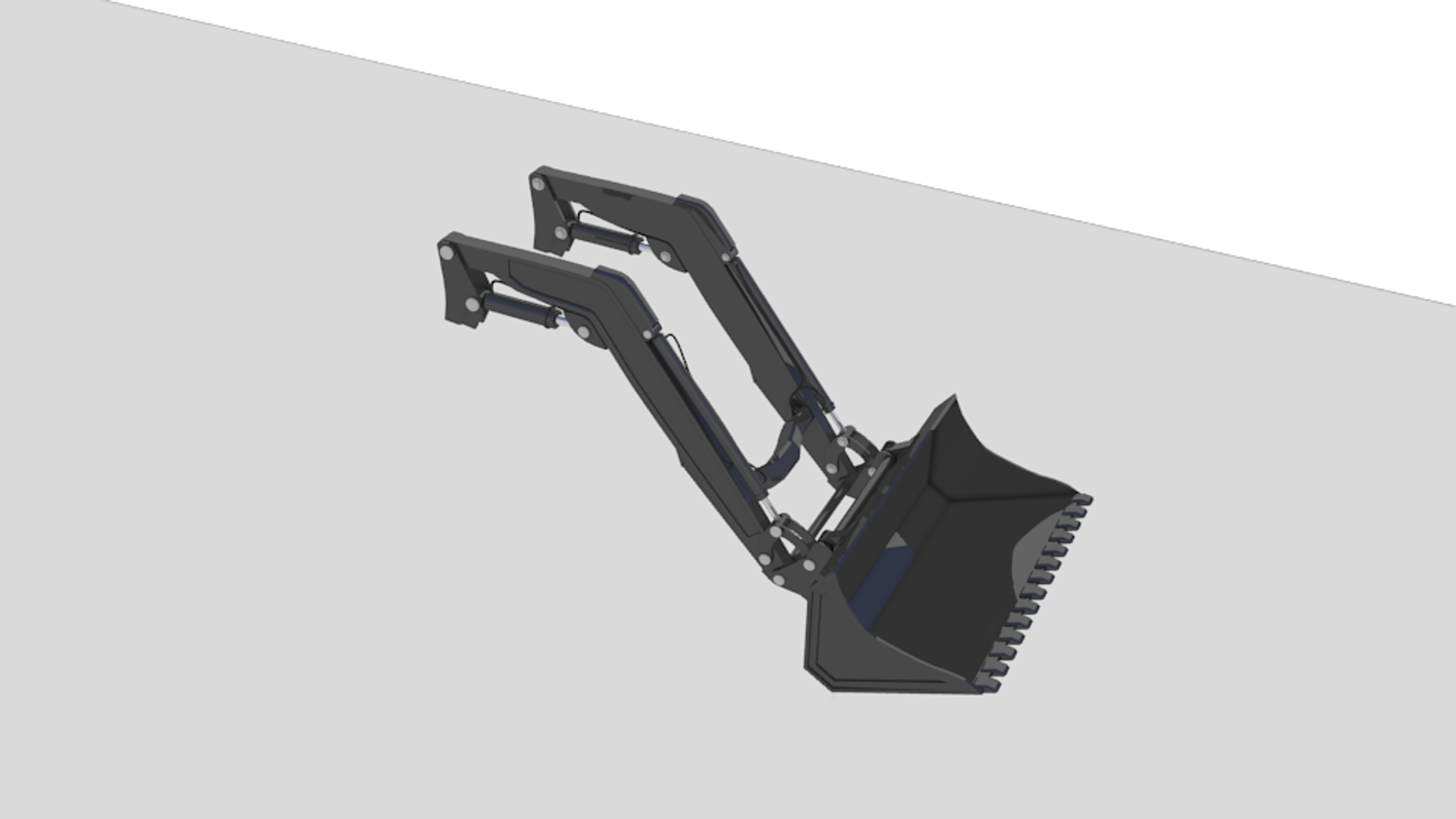 3d loaders bucket bales gripper model