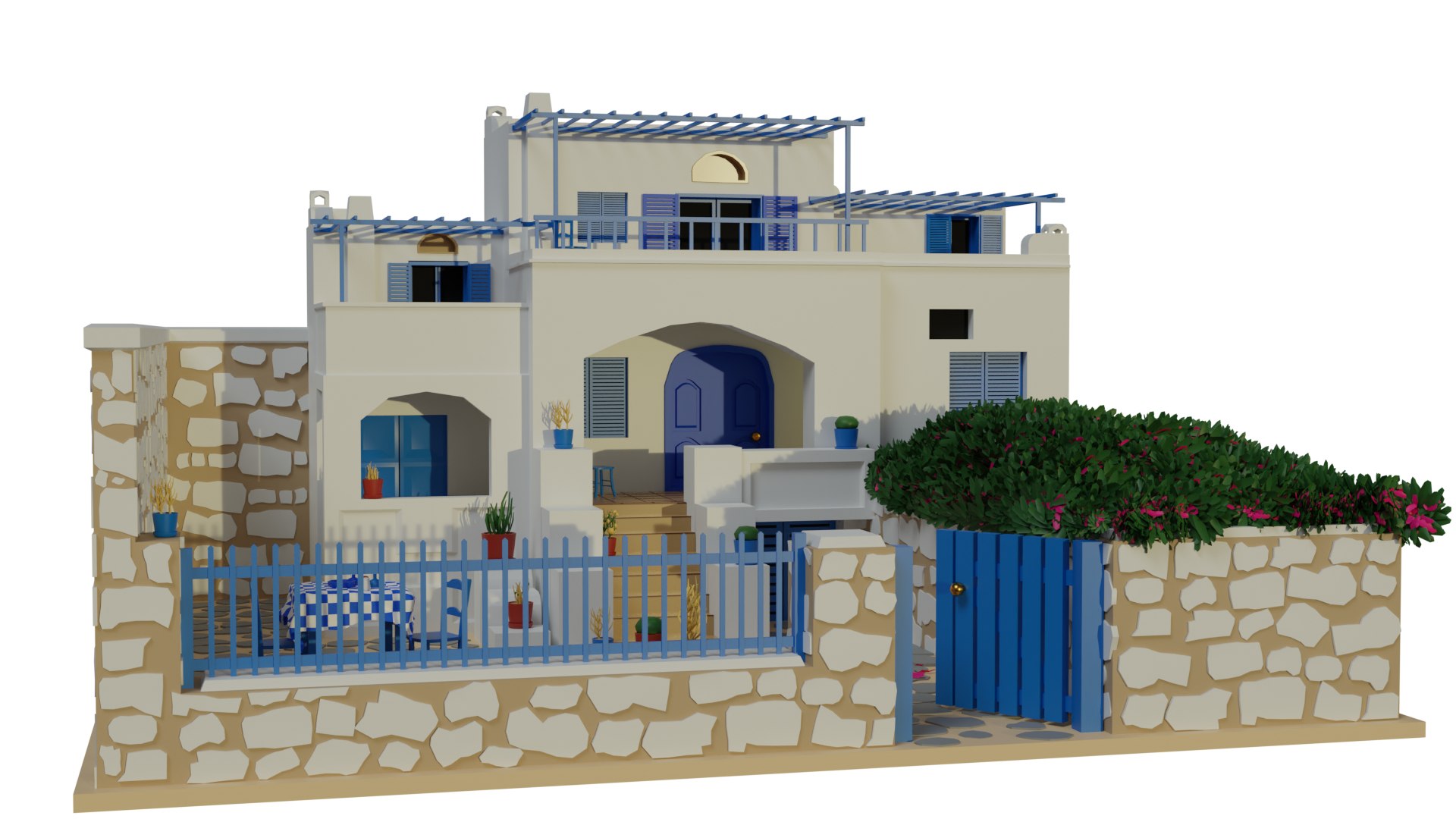 3D GREEK HOME Model - TurboSquid 1807793