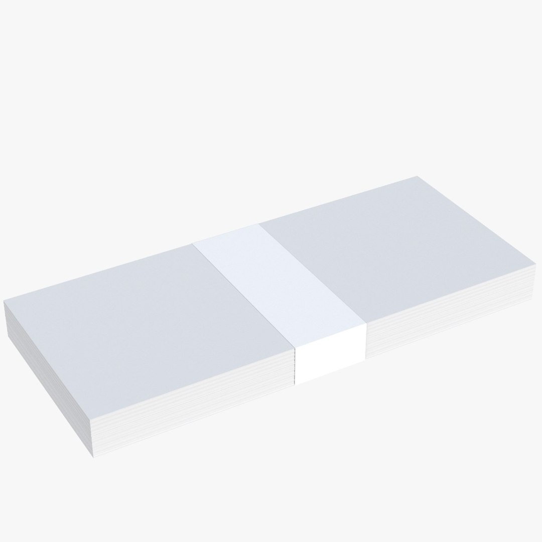 Banknotes Stack Mockup 3D Model - TurboSquid 1559026