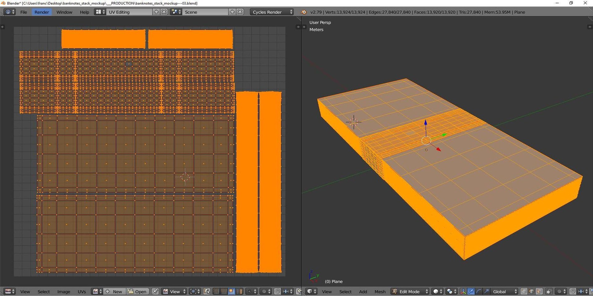 Banknotes Stack Mockup 3D Model - TurboSquid 1559026