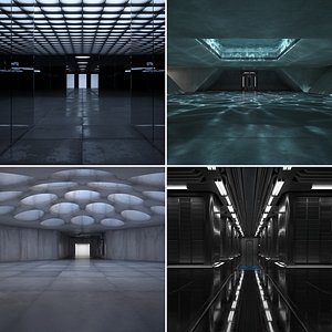 3ds max sci-fi interior scene