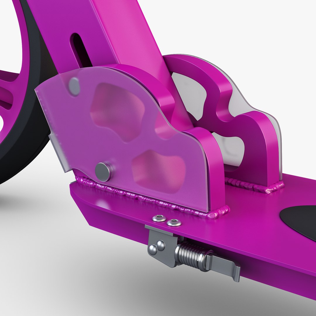 Kick Scooter Pink 3d Model