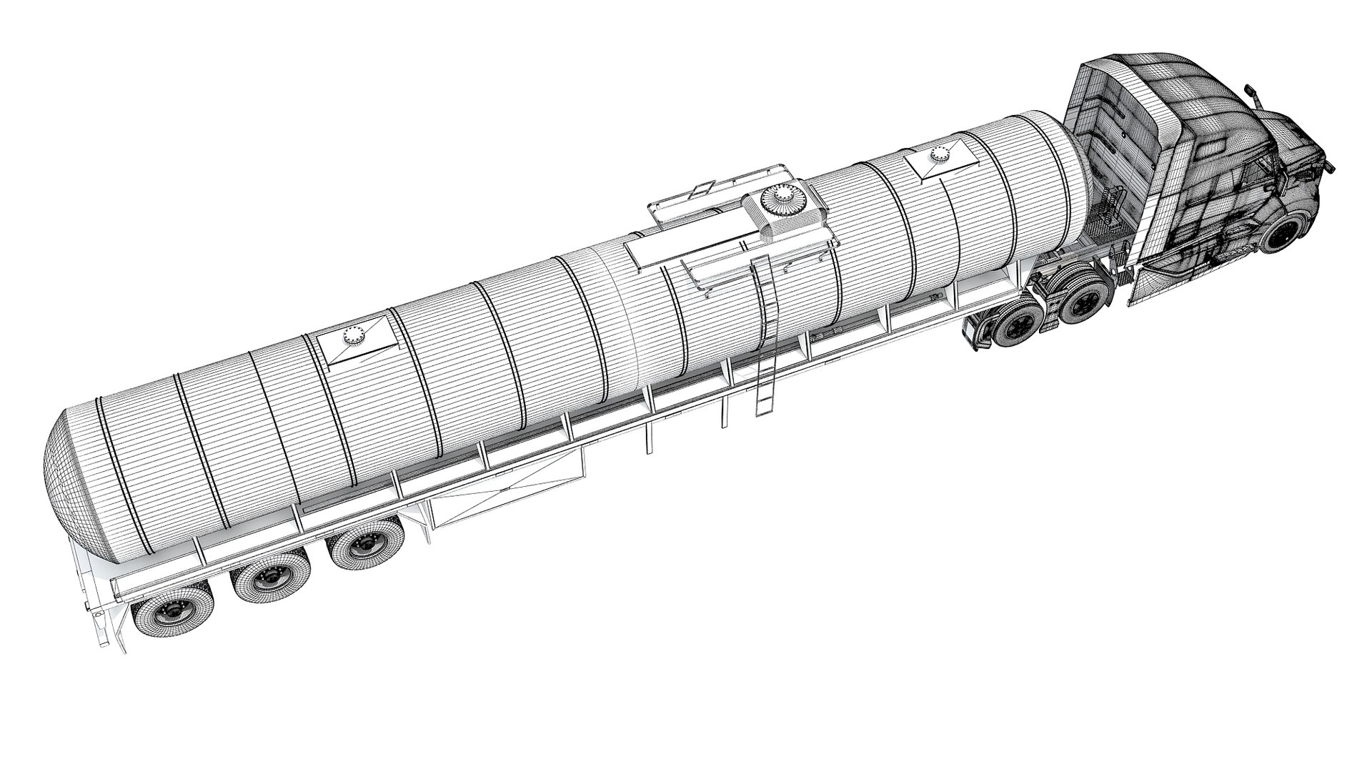 2024 Truck With Tank Semi Trailer 3D - TurboSquid 2222937