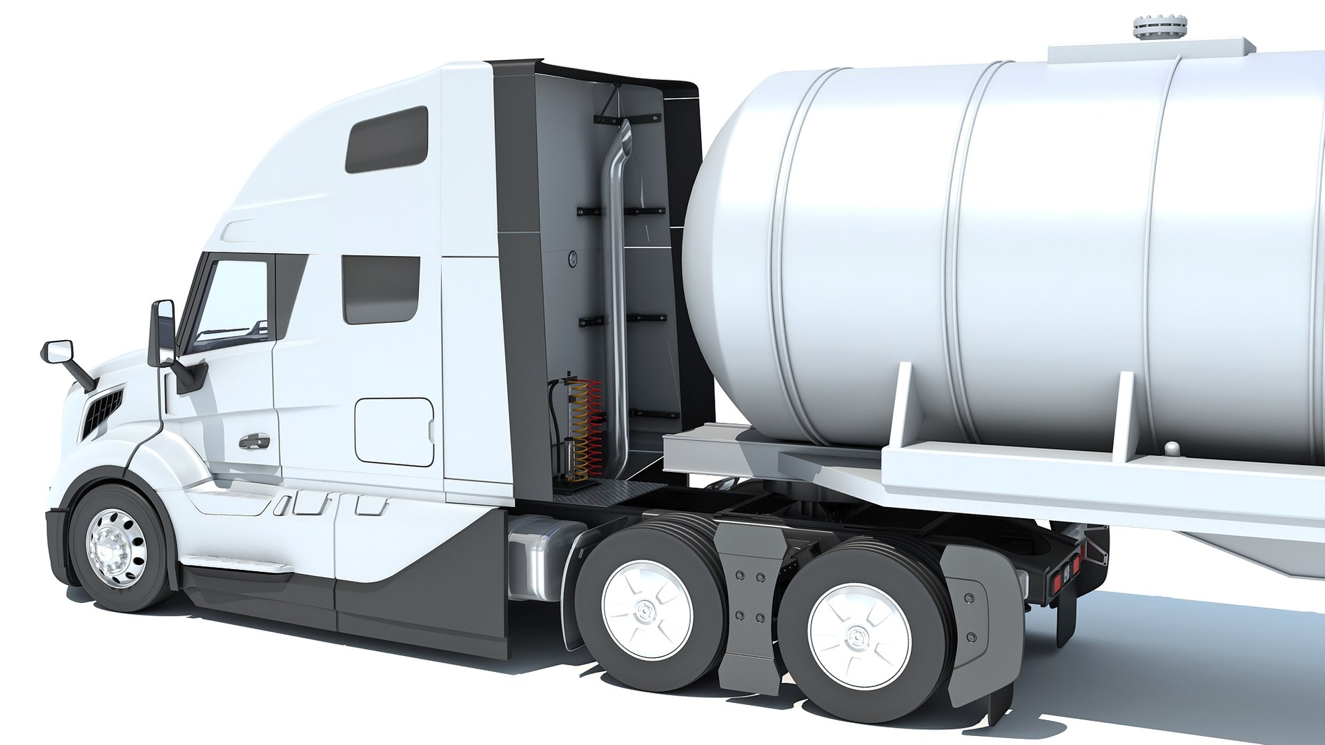 2024 Truck With Tank Semi Trailer 3D - TurboSquid 2222937