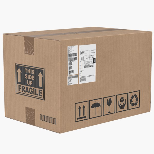 modelo 3d Caja De Cartón 3 Cerrada - TurboSquid 2180045