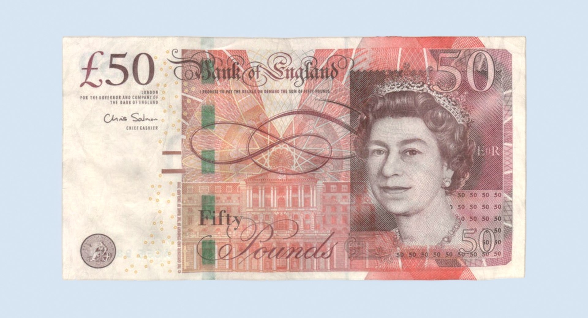 3d Model 50 Pound Note Distressed