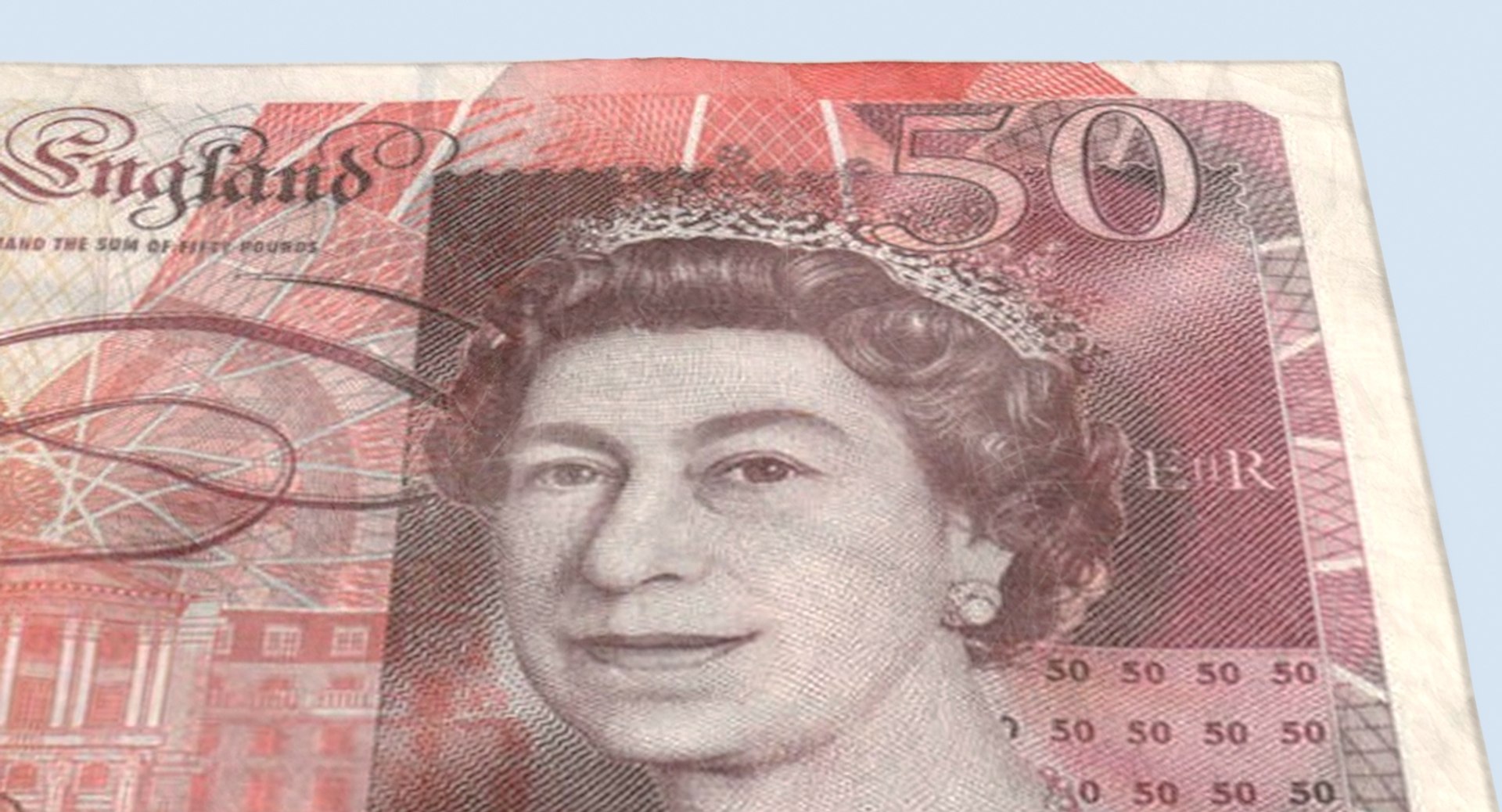 3d Model 50 Pound Note Distressed