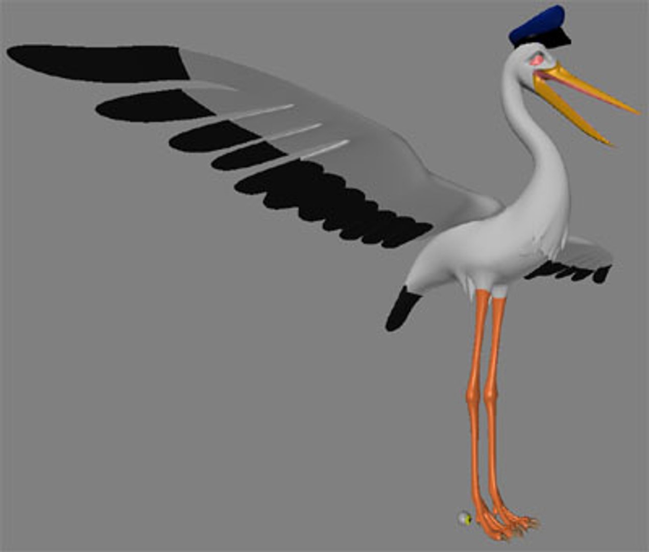 Stork Bird Cartoon 3d Model
