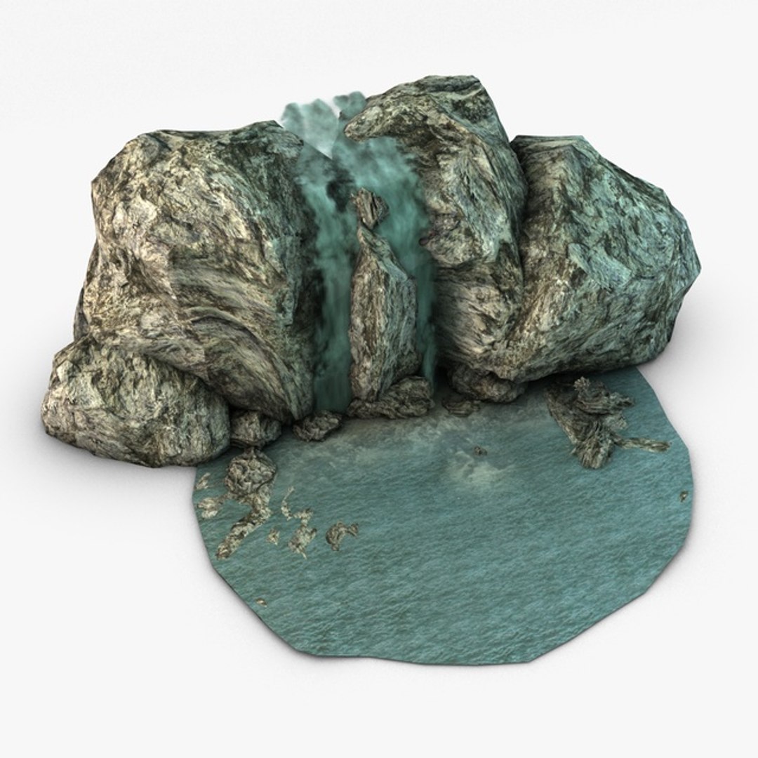 3d Model Waterfall Rocks