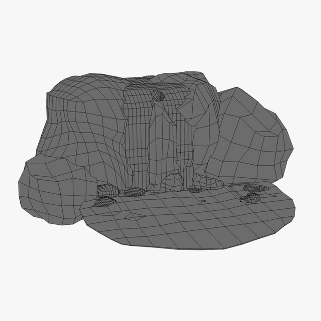 3d Model Waterfall Rocks