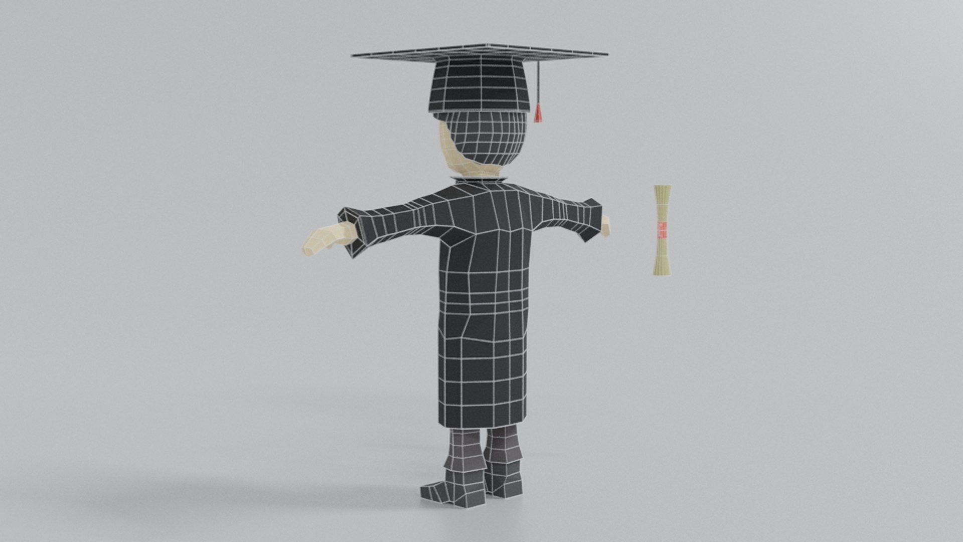 3D Graduation Guy Cartoon Model - TurboSquid 1594209