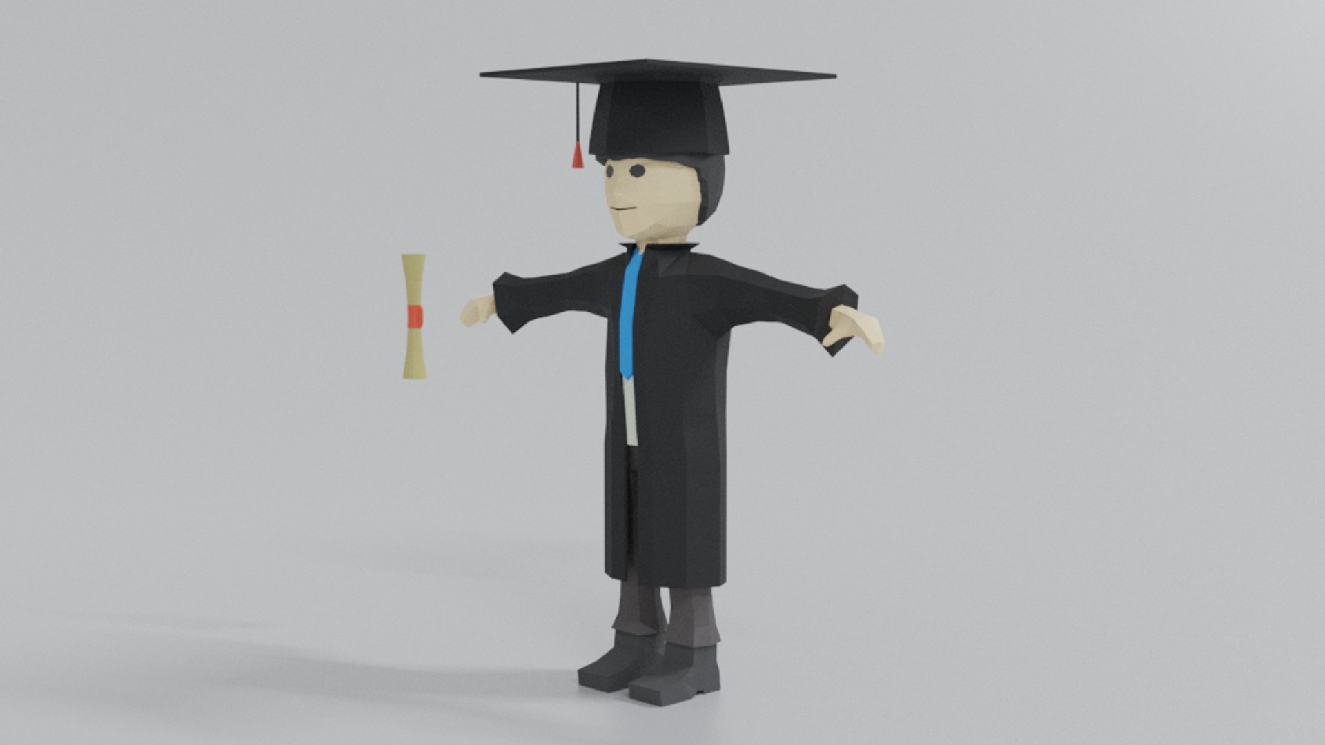 3D Graduation Guy Cartoon Model - TurboSquid 1594209