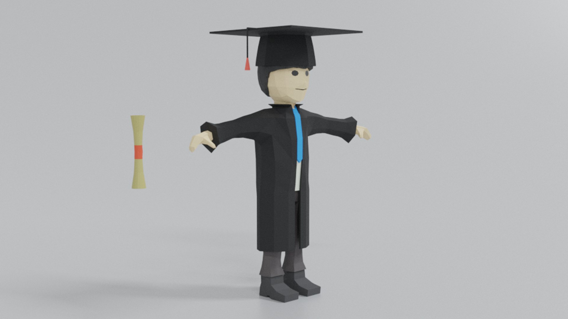 3D Graduation Guy Cartoon Model - TurboSquid 1594209