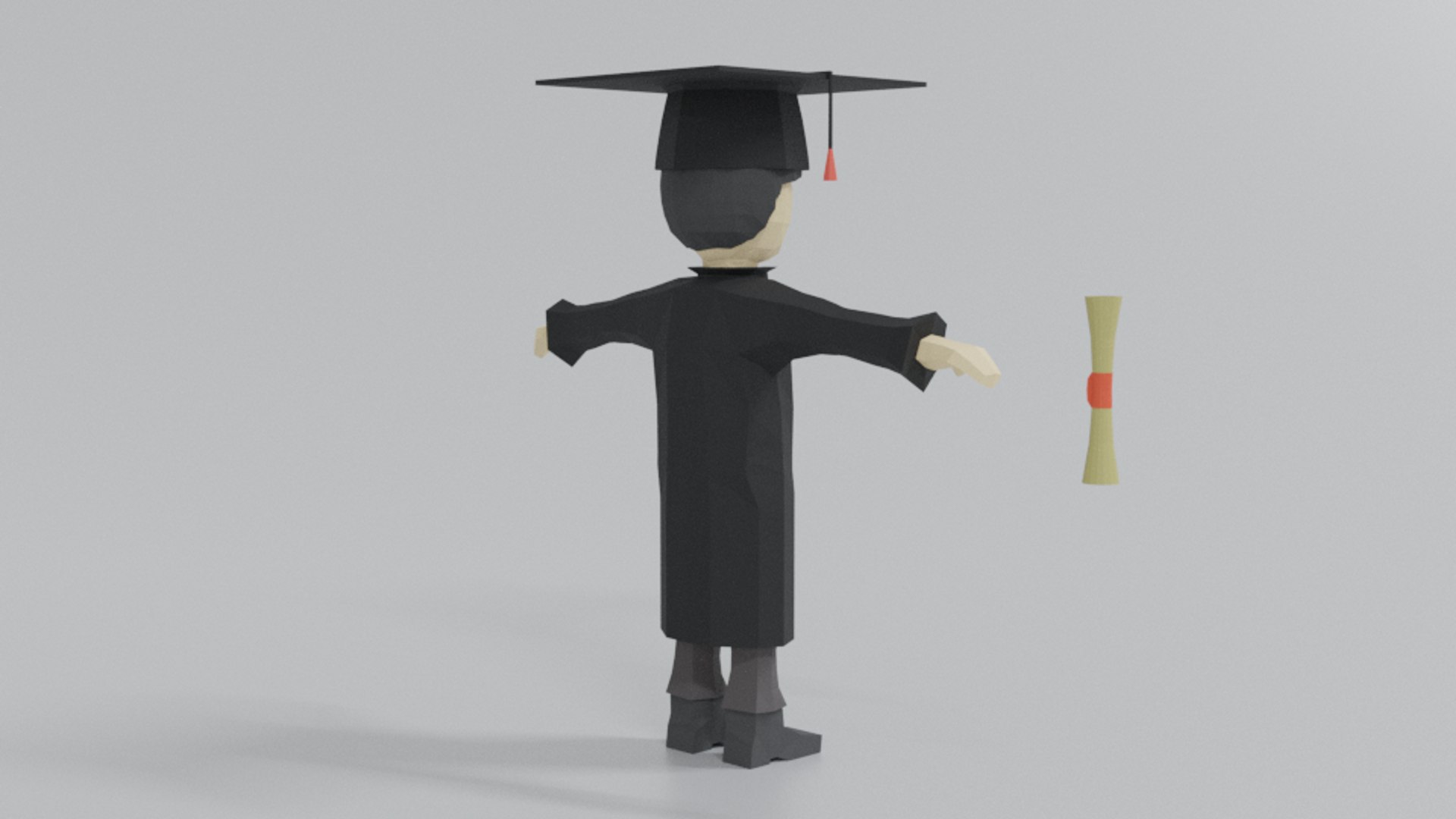3D Graduation Guy Cartoon Model - TurboSquid 1594209