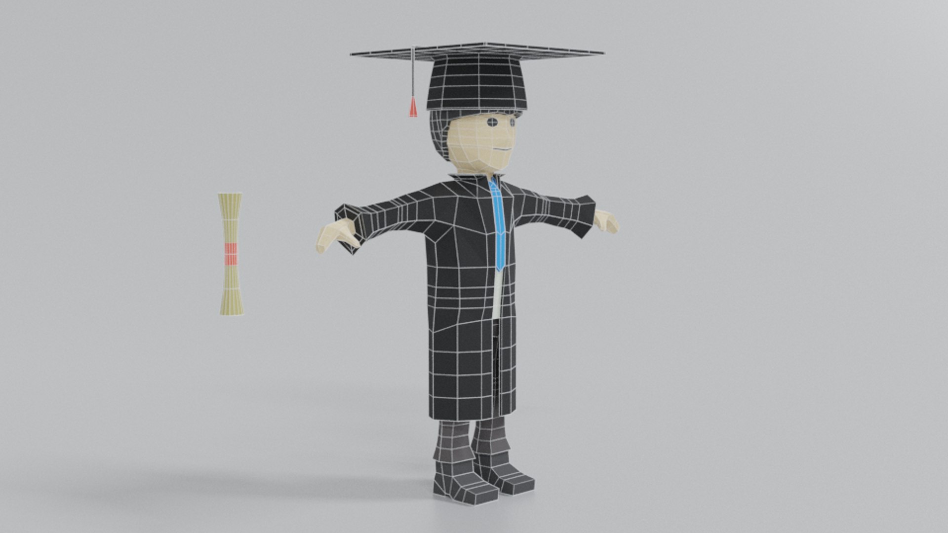 3D Graduation Guy Cartoon Model - TurboSquid 1594209
