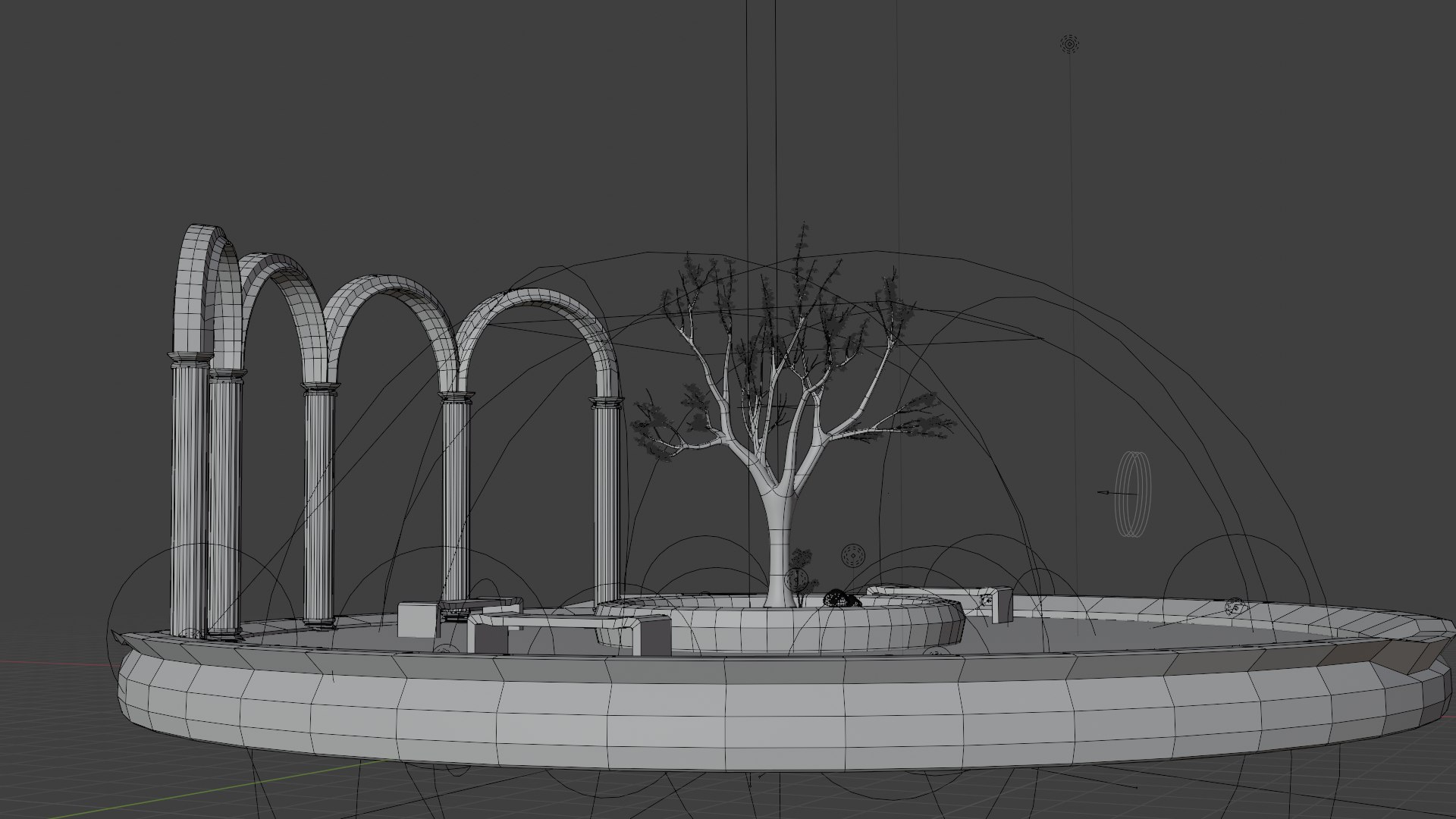 3D White Tree Purple Mushrooms Arch Garden - TurboSquid 1993279