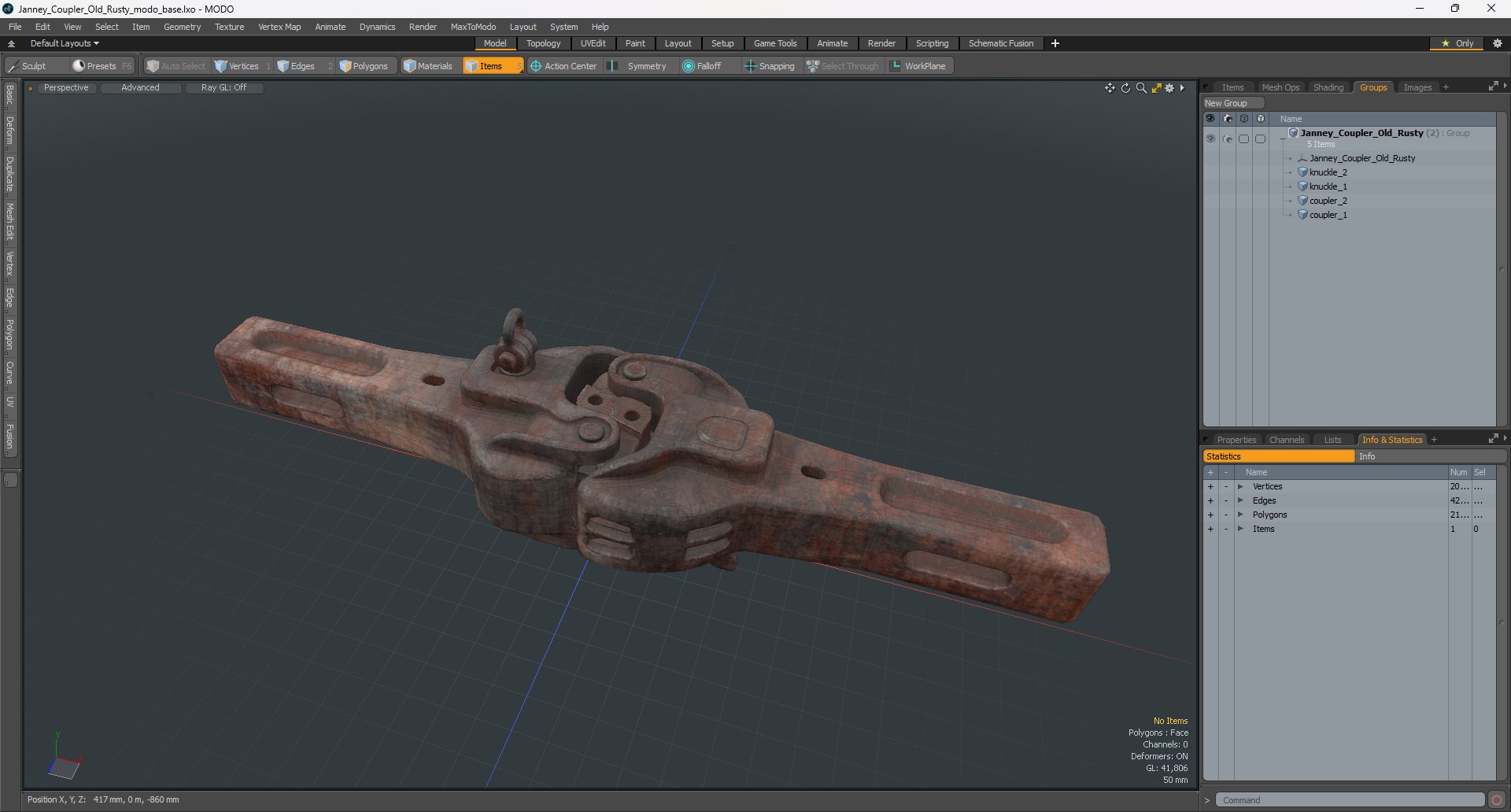 3D Janney Coupler Old Rusty - TurboSquid 2307842