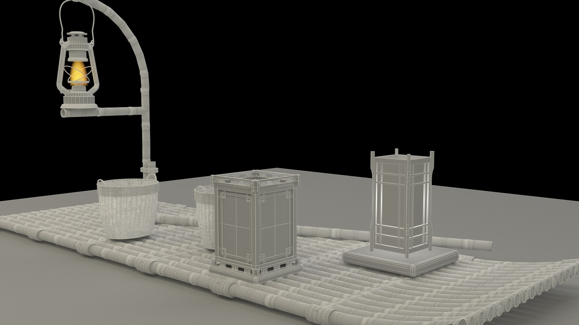 3D chinese fishing raft - TurboSquid 1676732