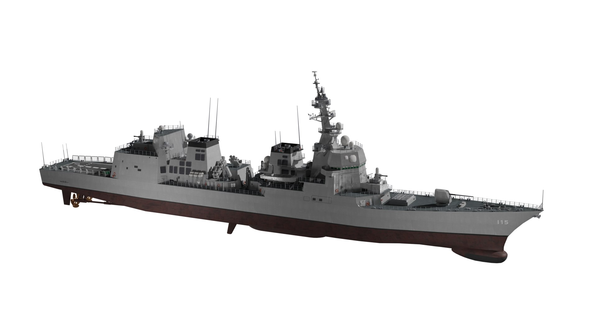 3D JMSDF Akizuki Class Destroyer Model - TurboSquid 2175437