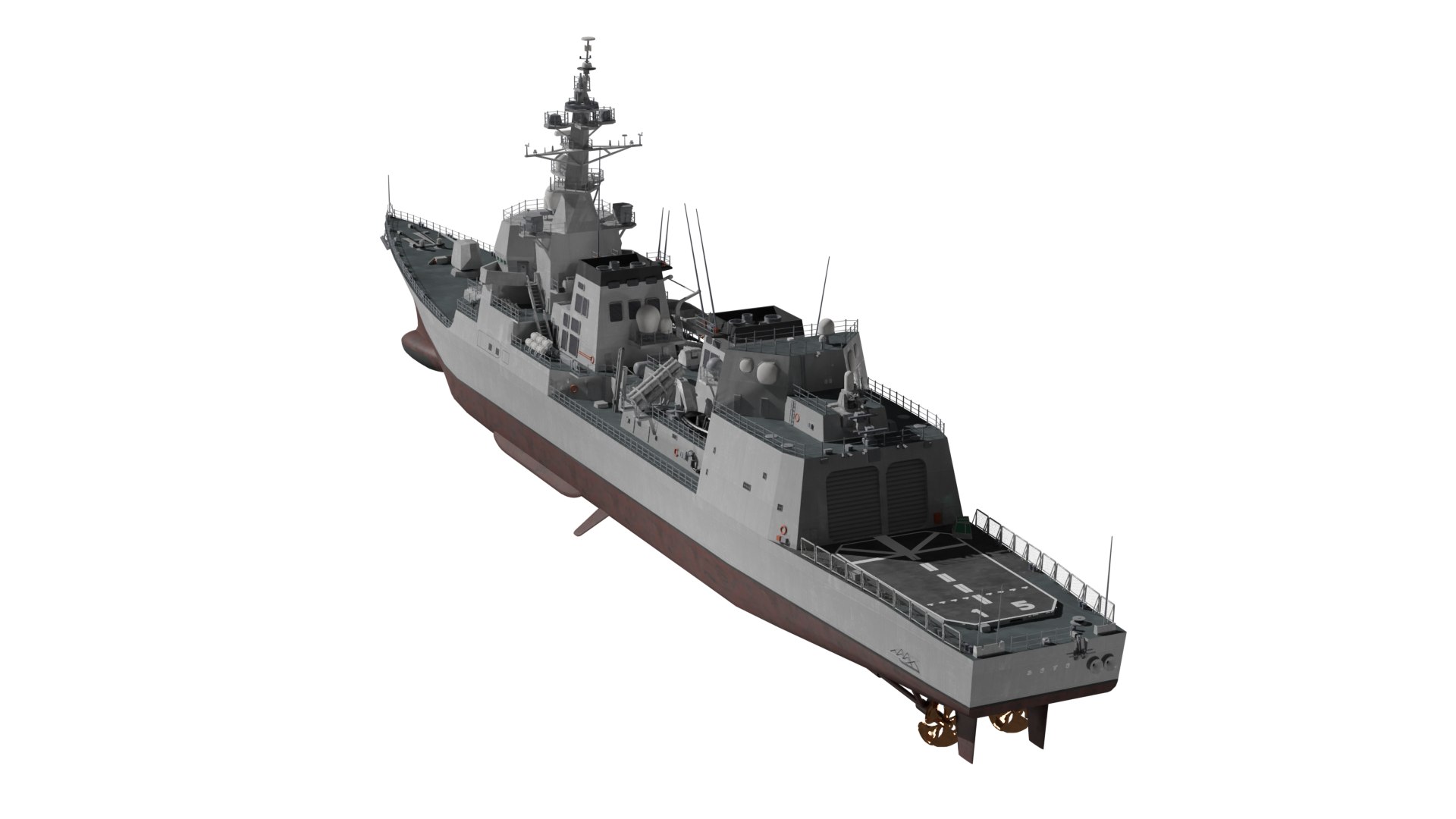 3D JMSDF Akizuki Class Destroyer Model - TurboSquid 2175437