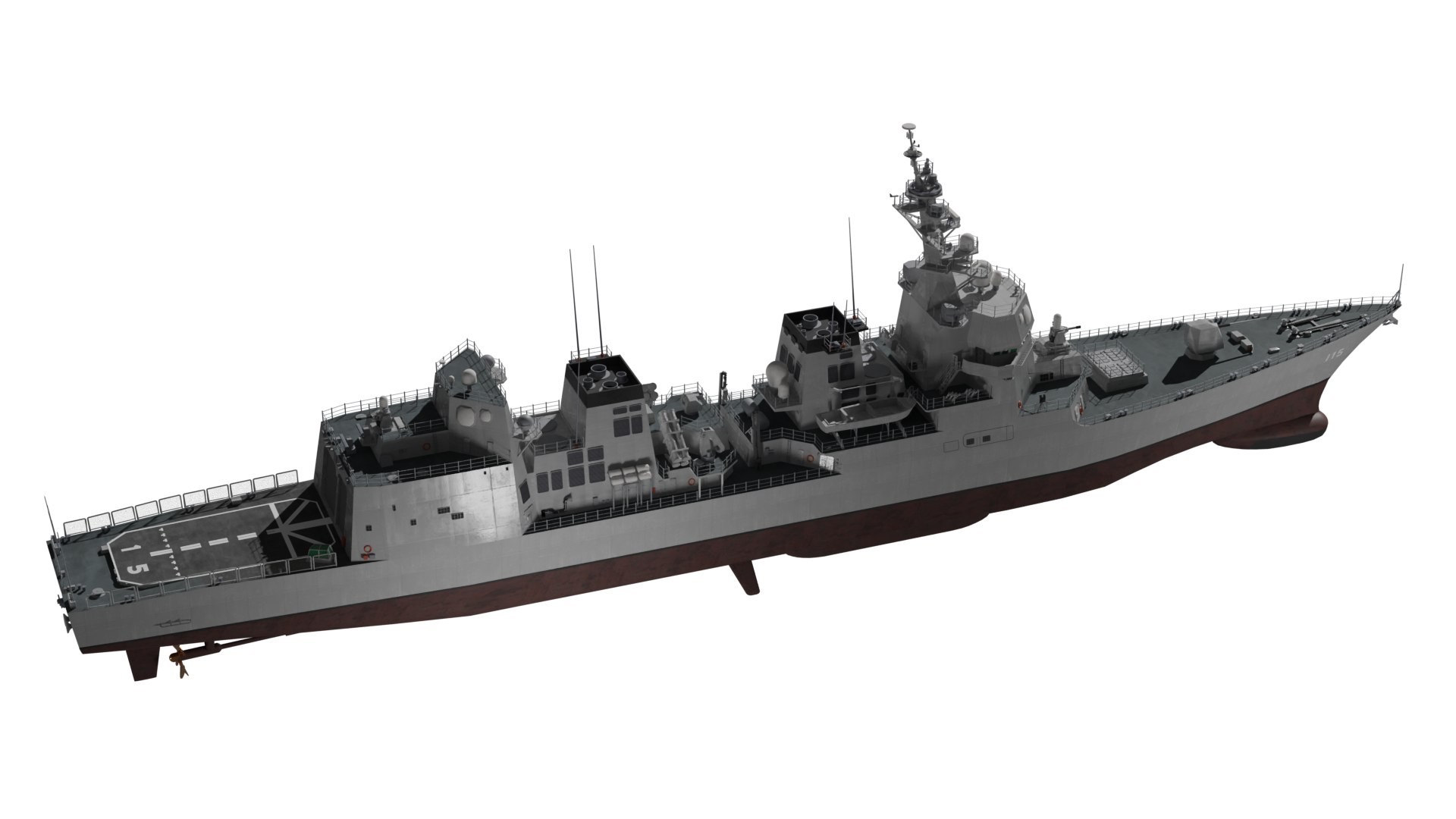 3D JMSDF Akizuki Class Destroyer Model - TurboSquid 2175437