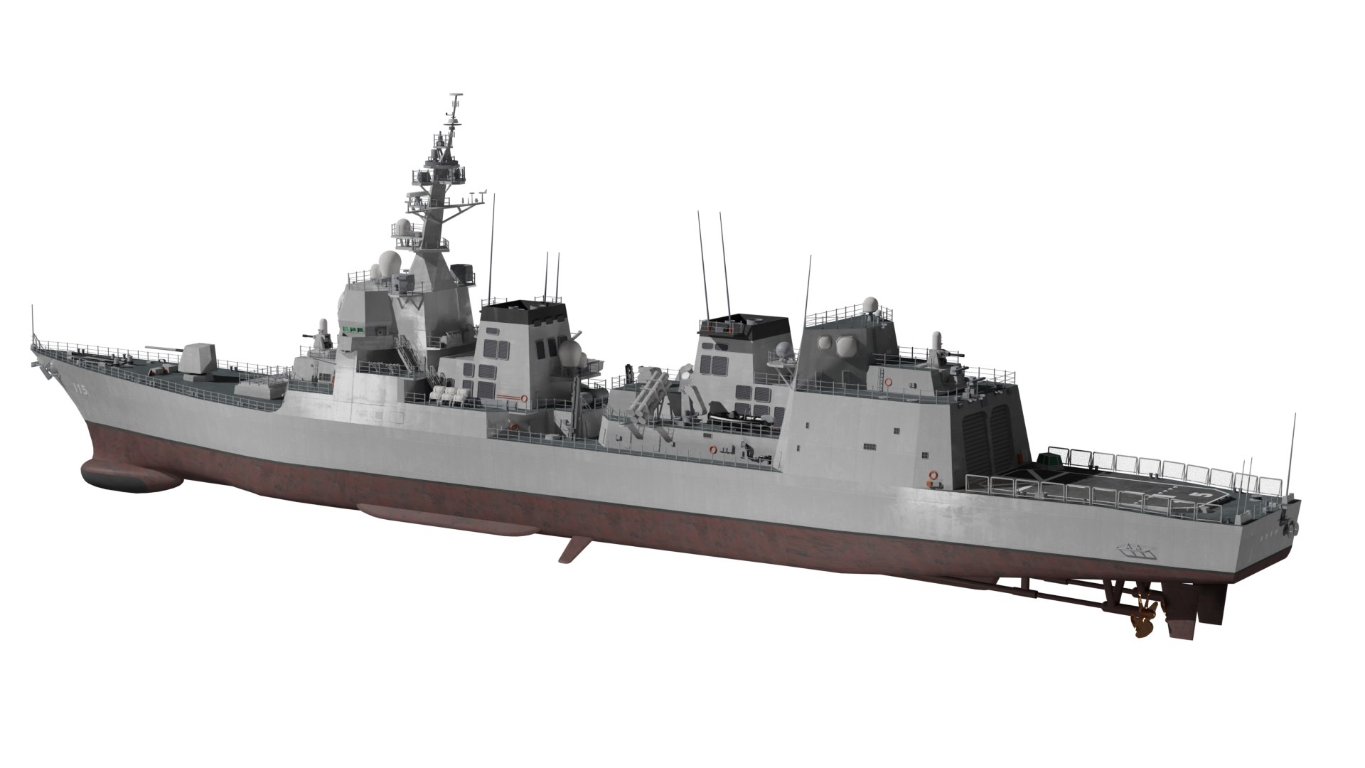 3D JMSDF Akizuki Class Destroyer Model - TurboSquid 2175437
