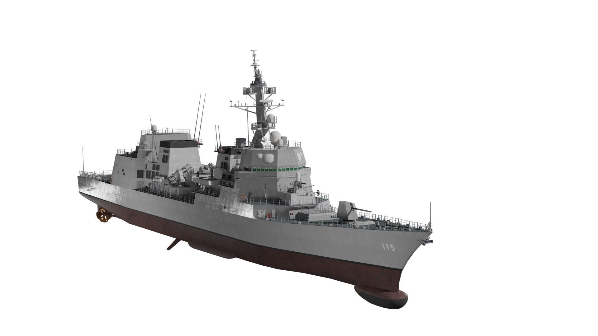 3D JMSDF Akizuki Class Destroyer Model - TurboSquid 2175437