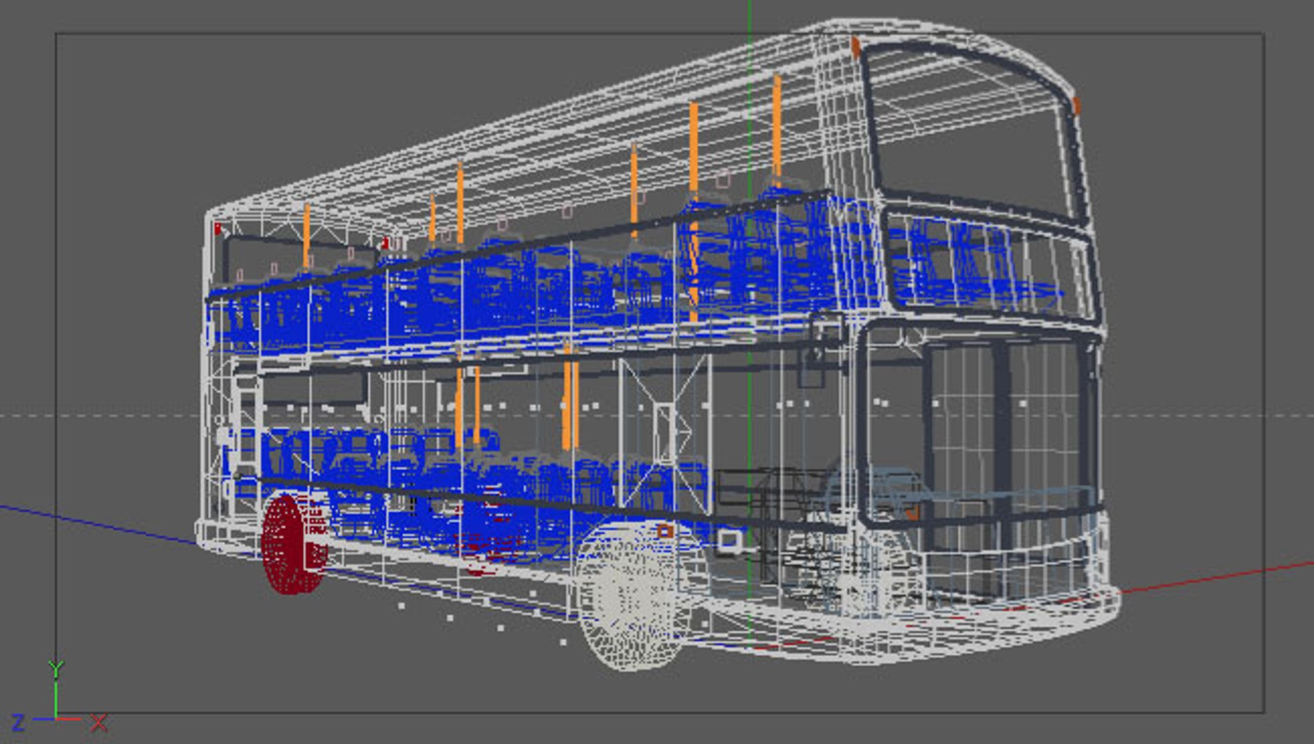 Double Decker Bus 3d C4d