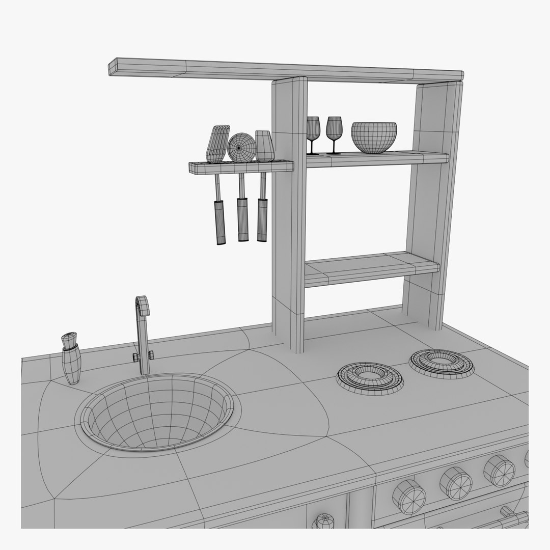 3d model toy kitchen
