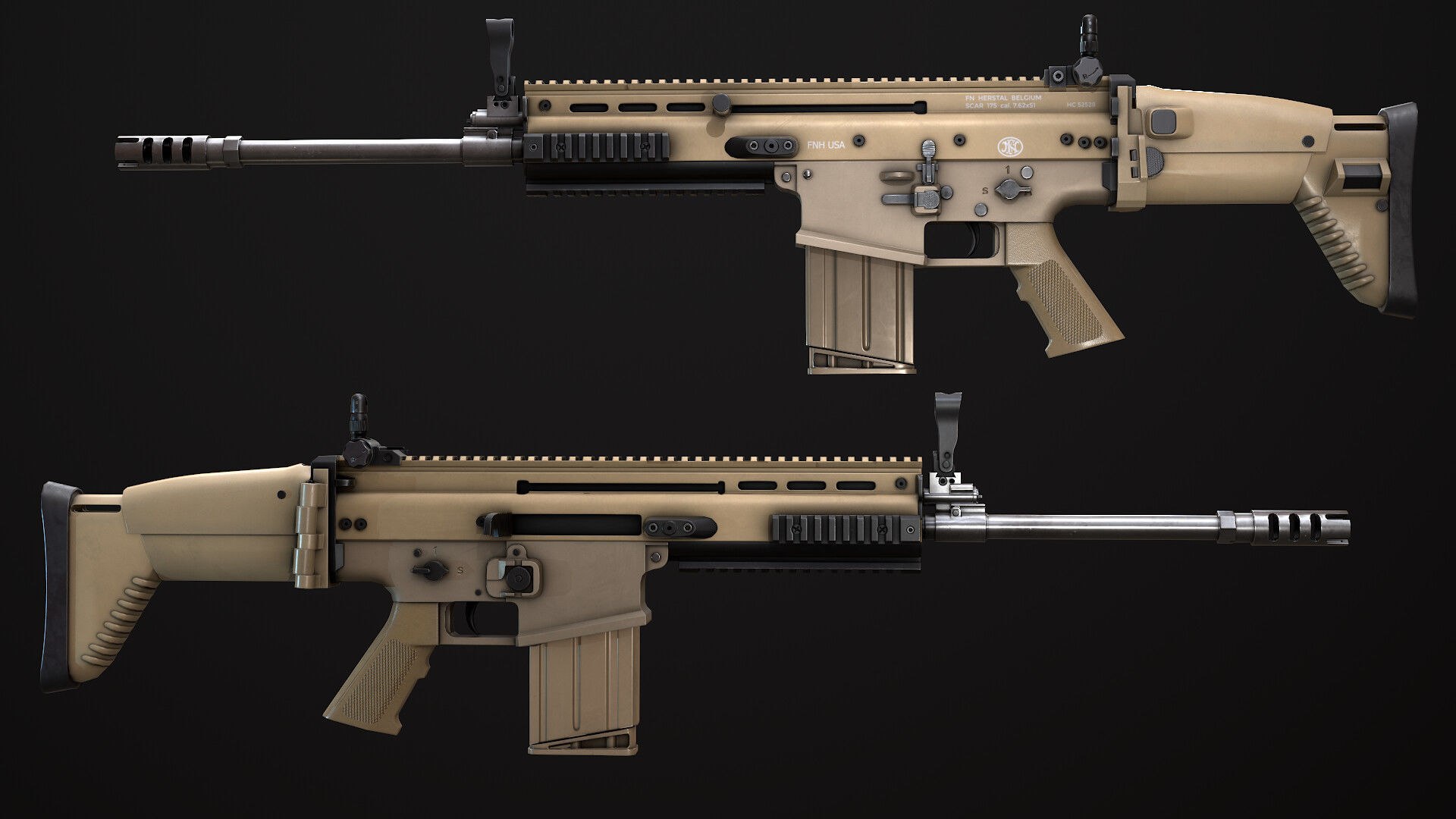 FN Scar L AAA Game Ready PBR Low-poly 3D Model Model - TurboSquid 2003967