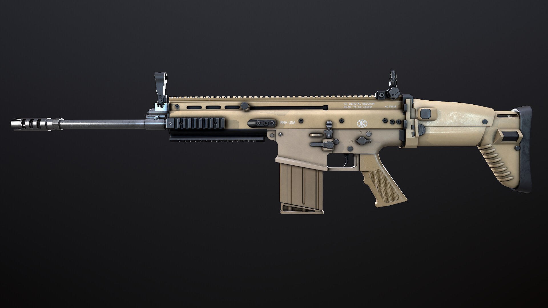 FN Scar L AAA Game Ready PBR Low-poly 3D Model Model - TurboSquid 2003967