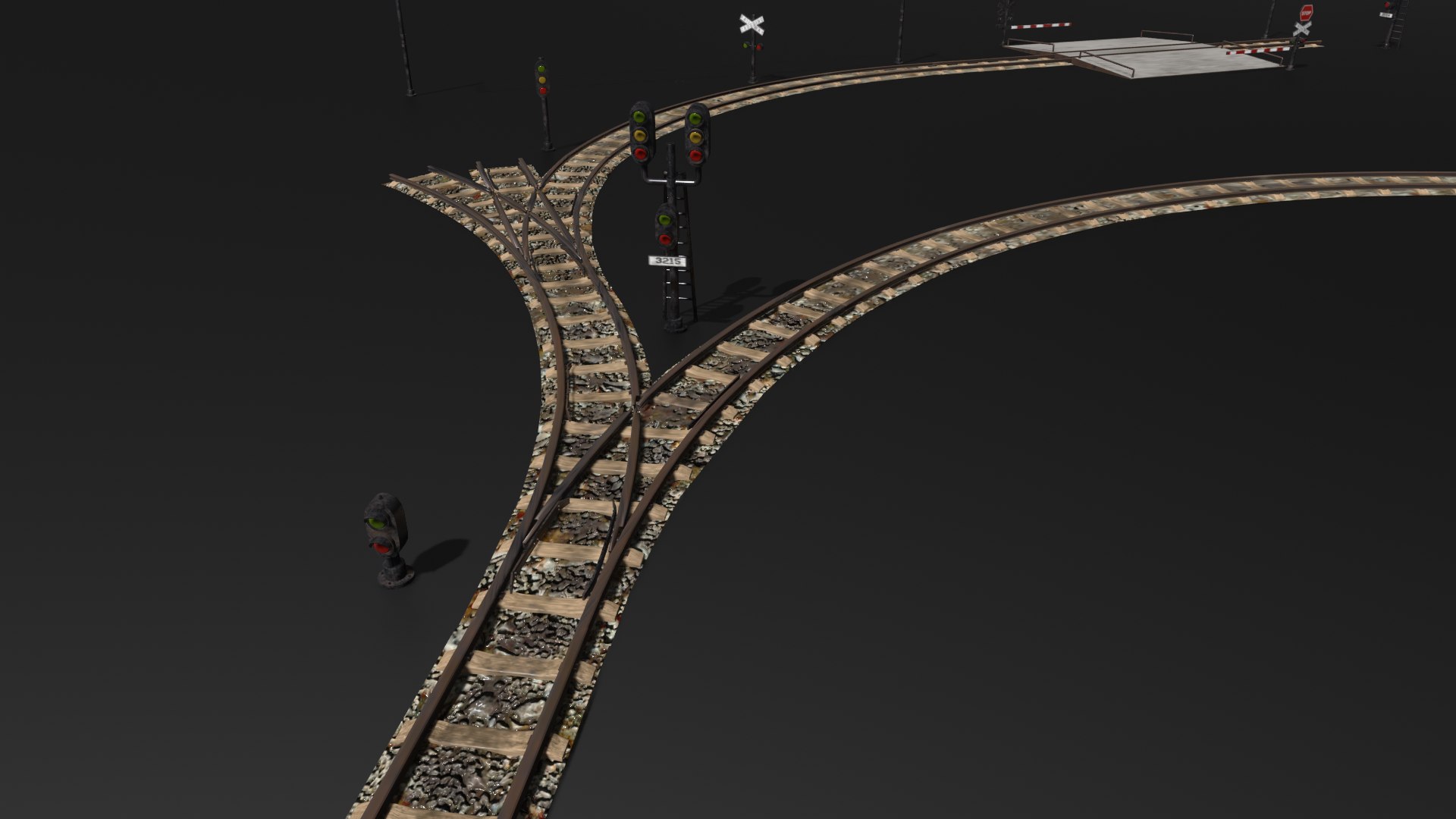 3D Tileable Railway Tracks And Props Pack - TurboSquid 2115487