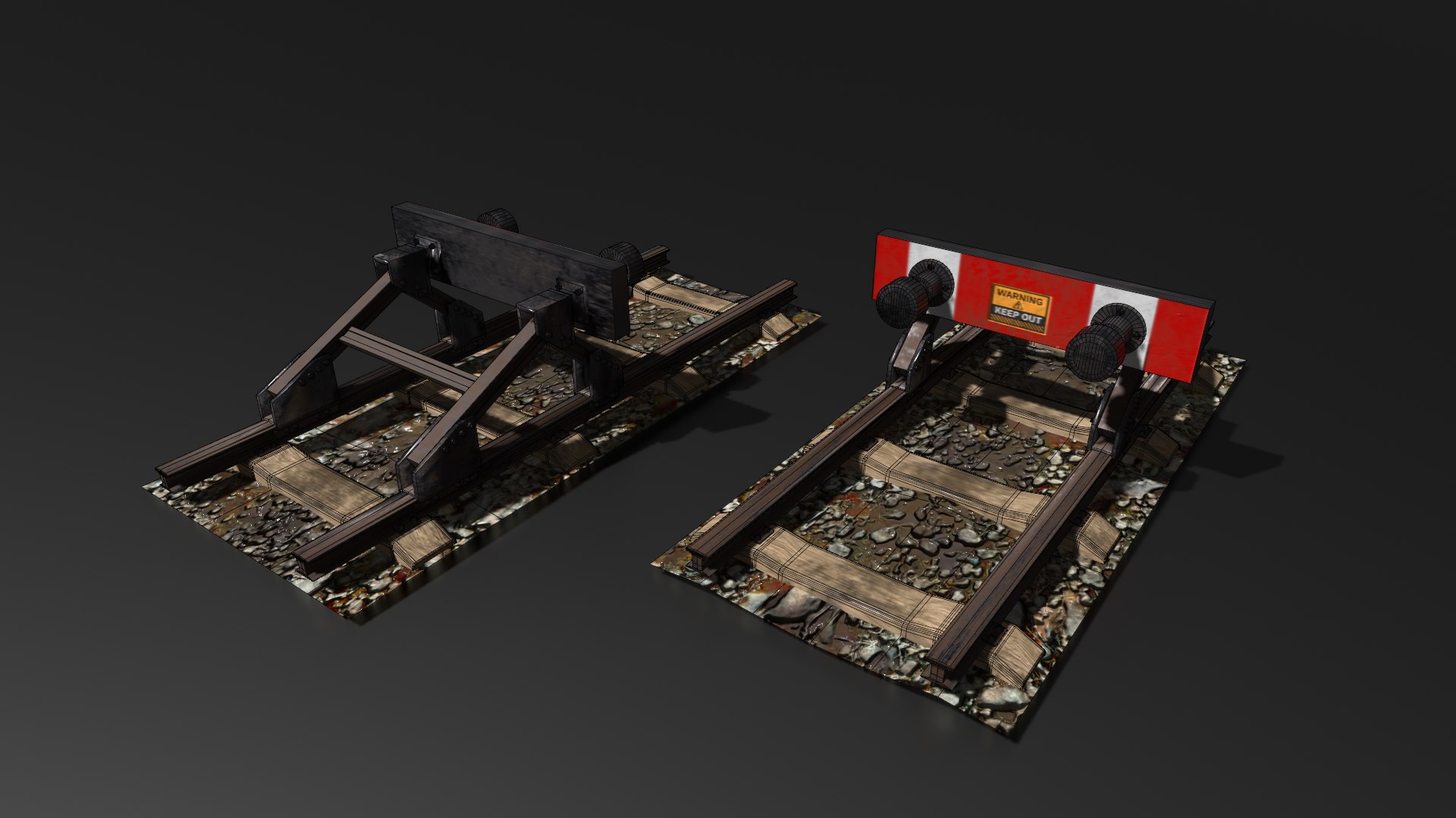 3D Tileable Railway Tracks and Props Pack - TurboSquid 2115487