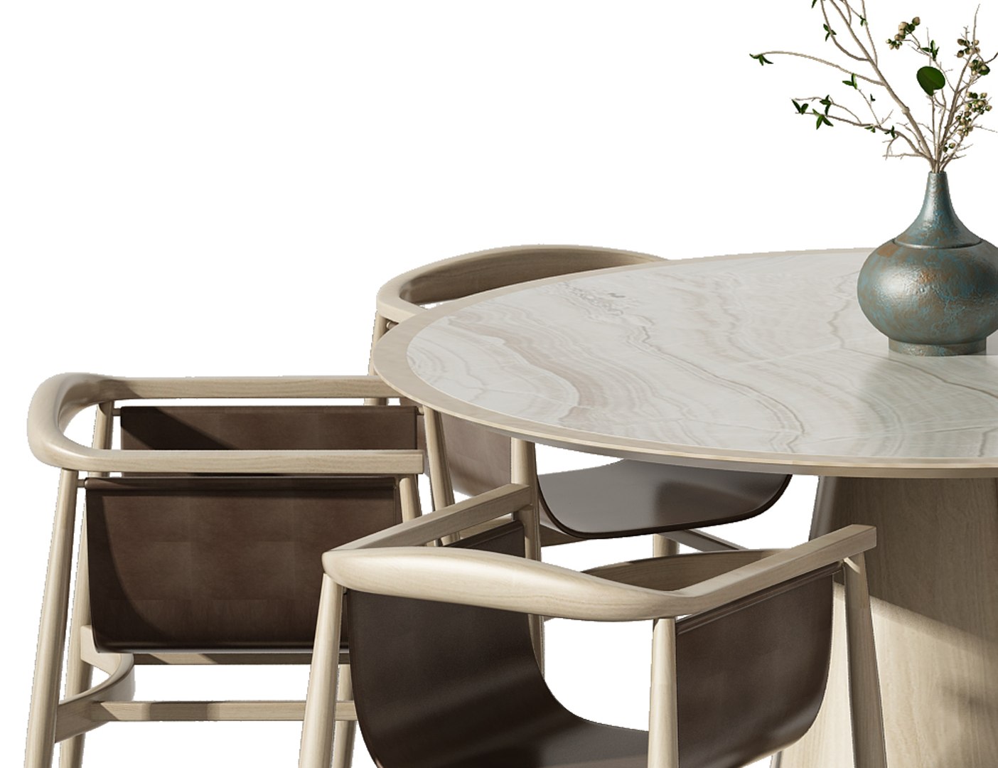 New Chinese style dining table and chair combination model 3D model ...