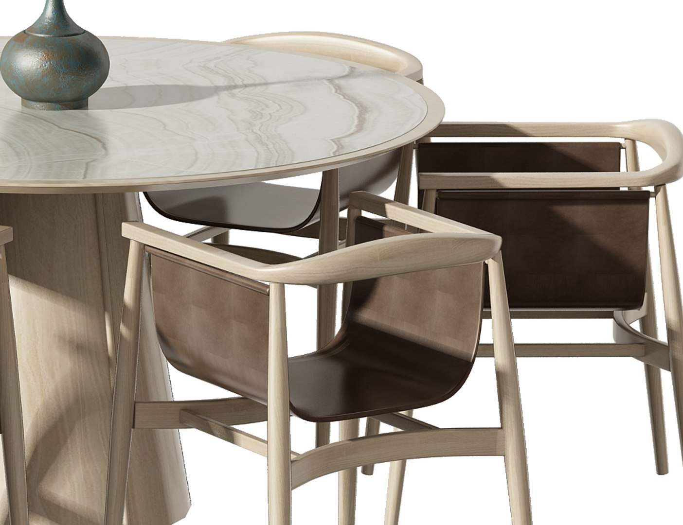 New Chinese style dining table and chair combination model 3D model ...