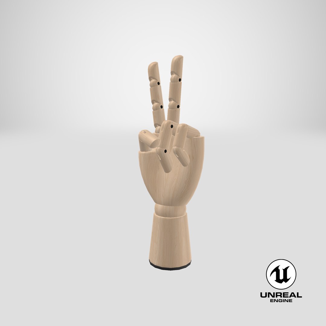 3D Mannequin Hand for Drawing Peace Pose model - TurboSquid 1991641