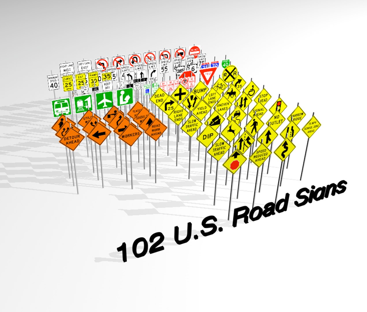 road signs 3d model