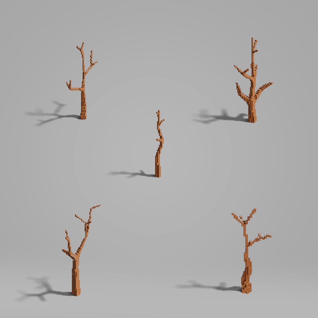 3D Set Trees Blocky Model - TurboSquid 1530860