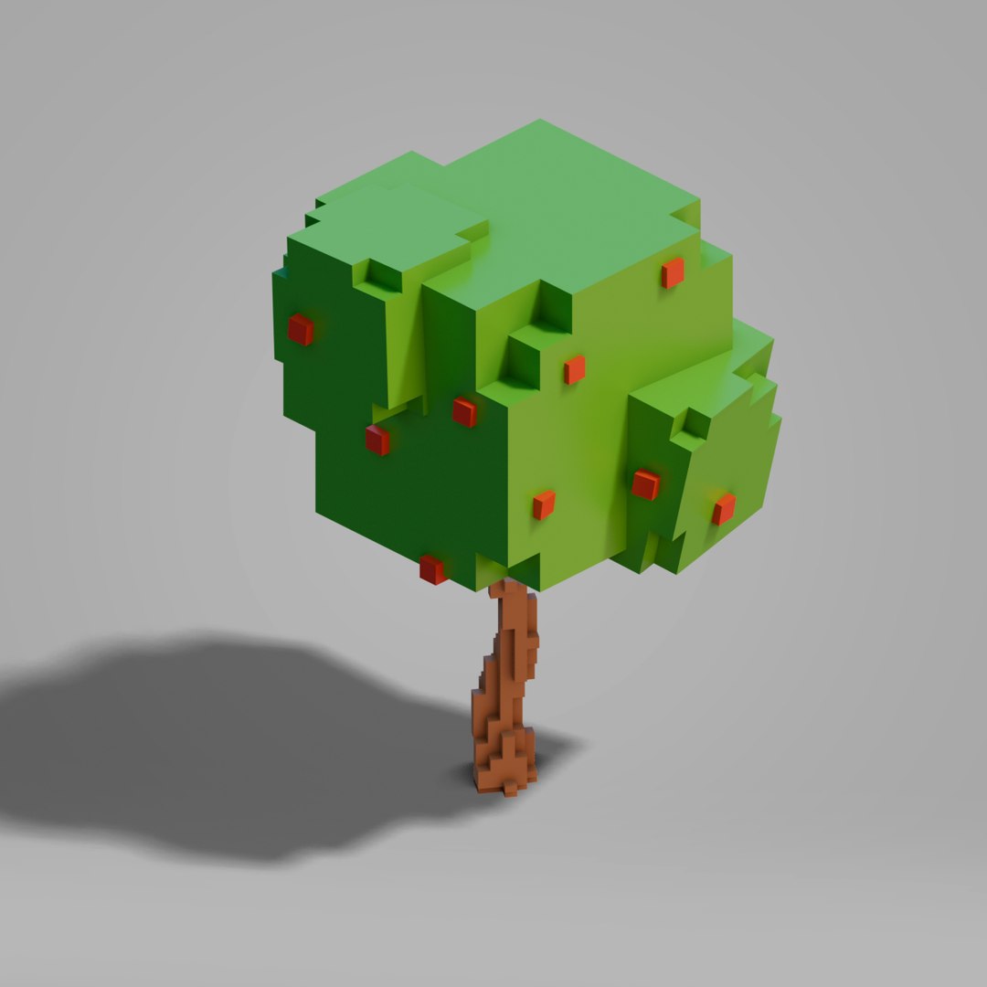 3D Set Trees Blocky Model - TurboSquid 1530860